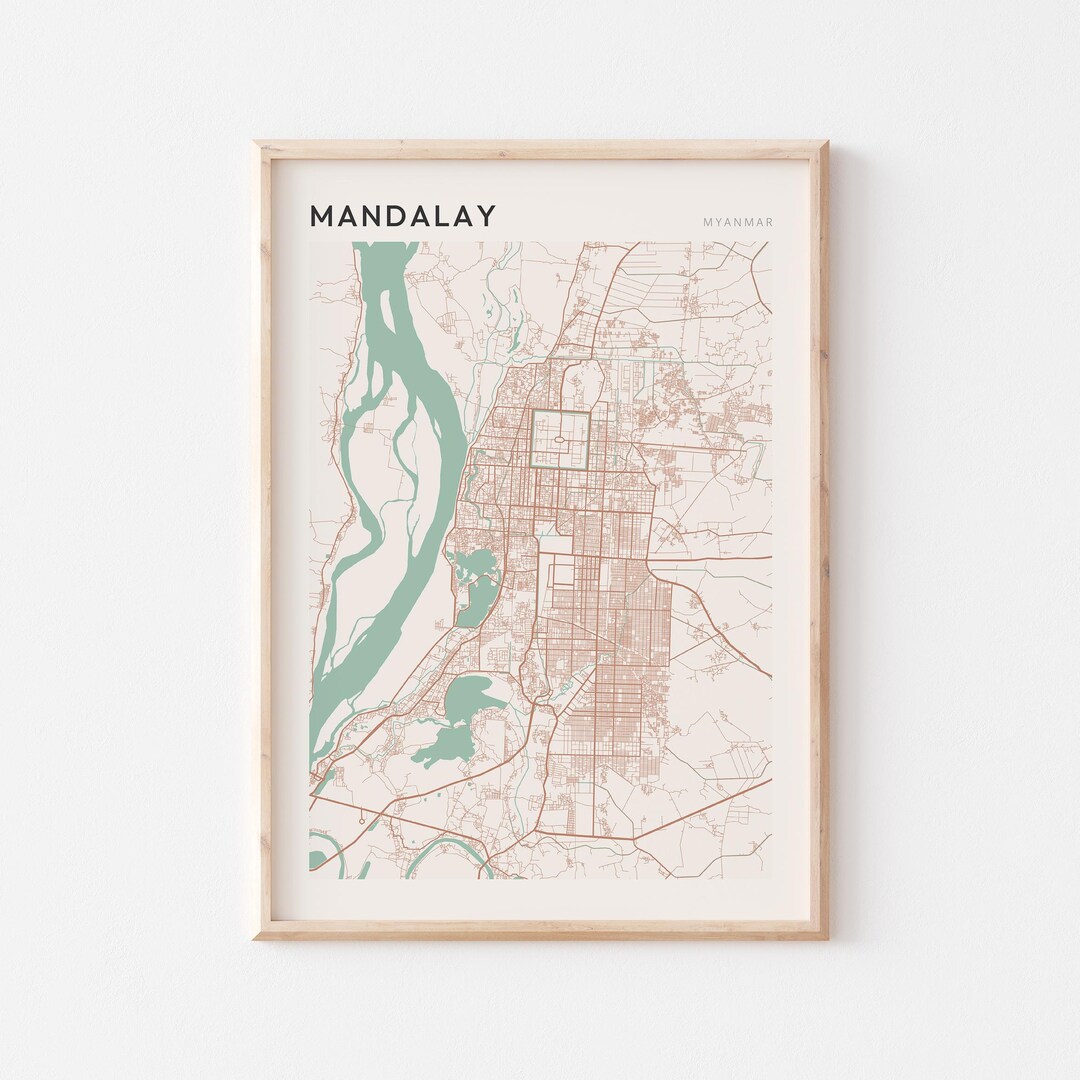 Mandalay Map Poster, Mandalay Print, Mandalay Poster, Mandalay Wall Art ...