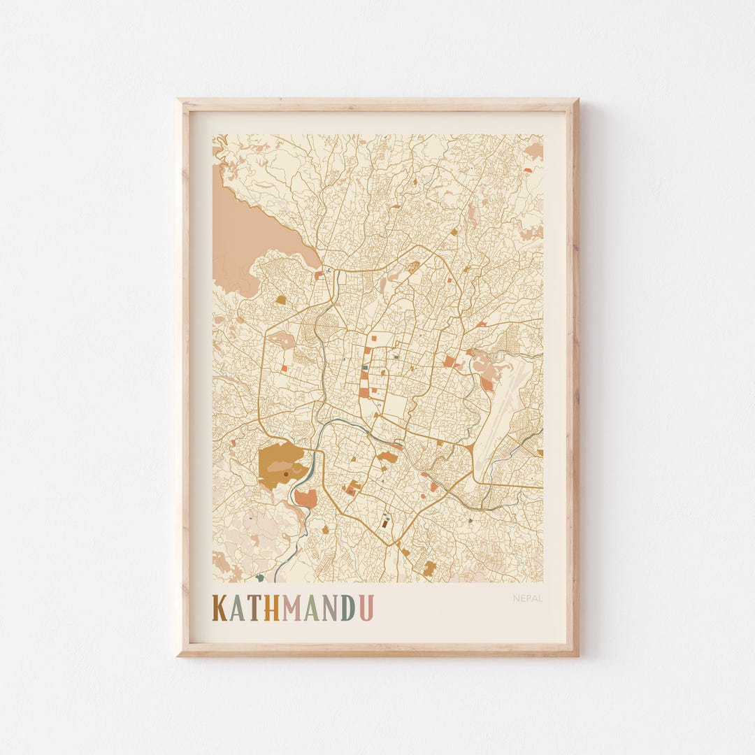 Kathmandu Map Poster, Kathmandu Print, Kathmandu Poster, Kathmandu Wall ...