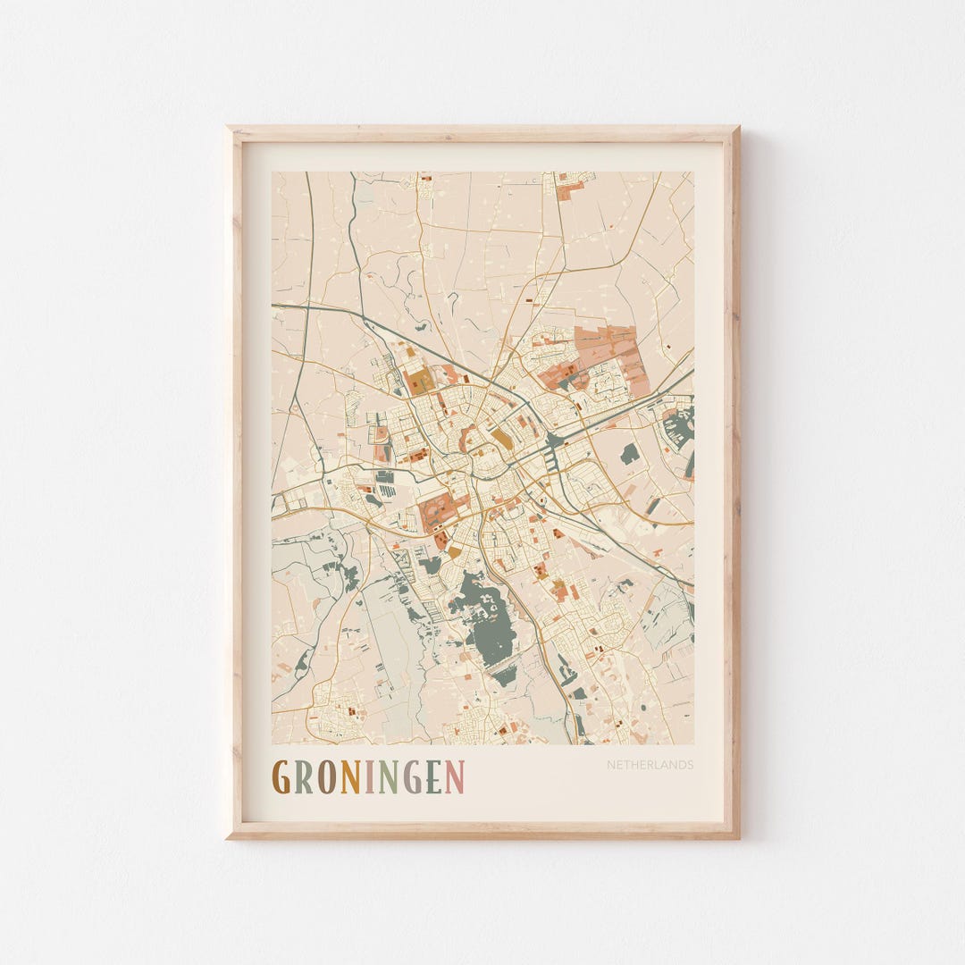 Groningen Map Poster, Groningen Print, Groningen Poster, Groningen Wall ...