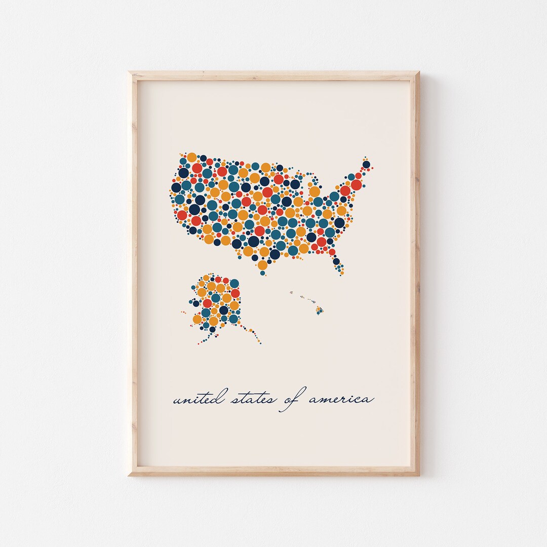 United States Map Poster, United States Poster, United States Print ...
