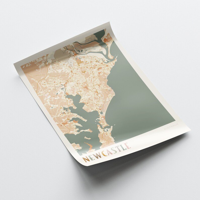 Newcastle Map Poster, Newcastle Wall Art, Newcastle Map, Newcastle ...