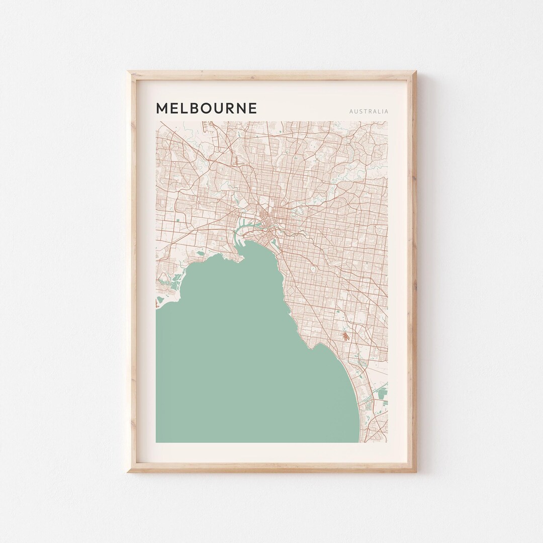 Melbourne Map Poster, Melbourne Wall Art, Melbourne City Map, Map of ...