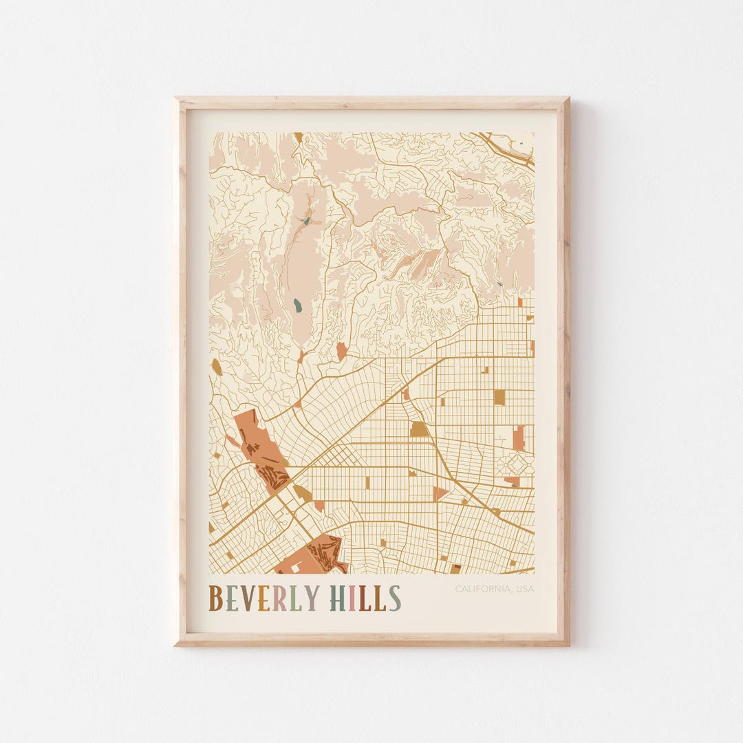 Beverly Hills Map Poster, Beverly Hills Print, Beverly Hills Poster ...