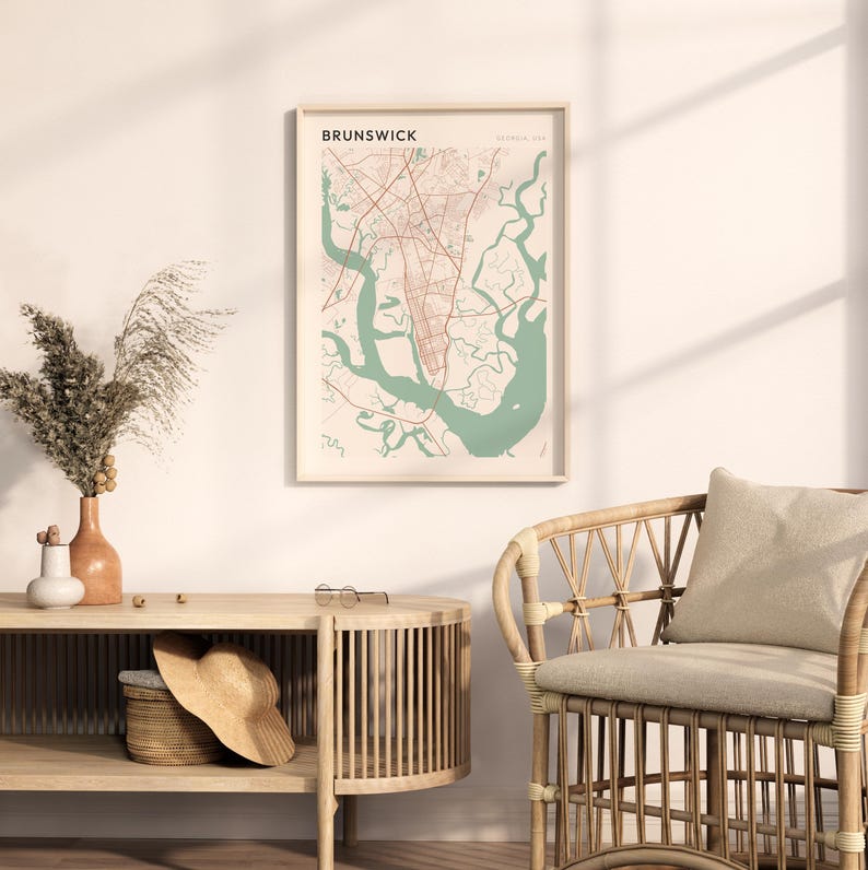 Brunswick Map Poster, Brunswick Print, Brunswick Poster, Brunswick Wall ...