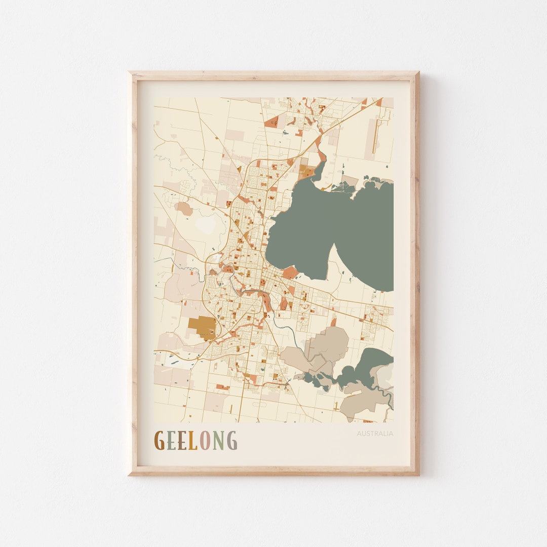 Geelong Map Poster, Geelong Wall Art, Geelong Map, Geelong Poster ...