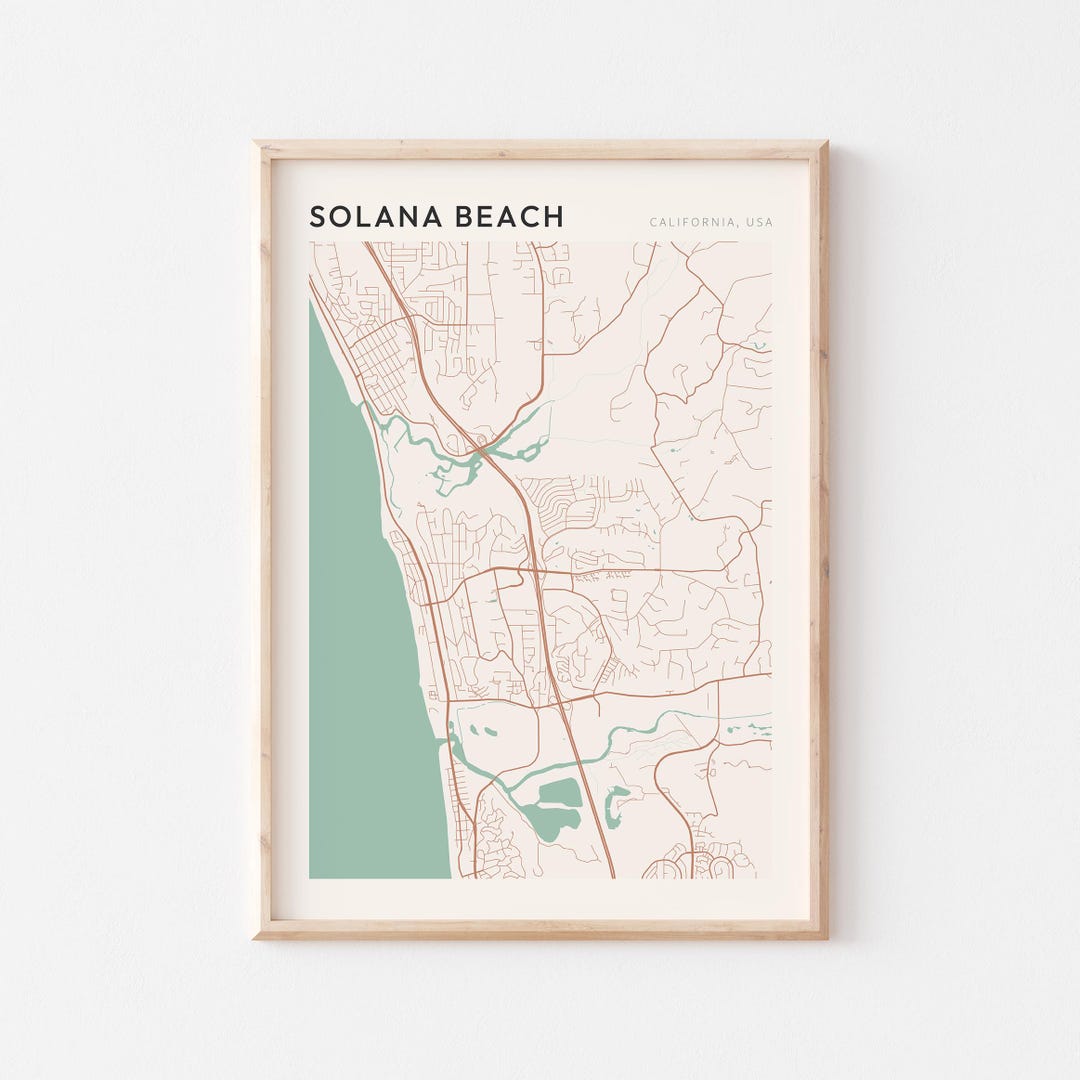 Solana Beach Map Poster, Solana Beach Print, Solana Beach Poster ...