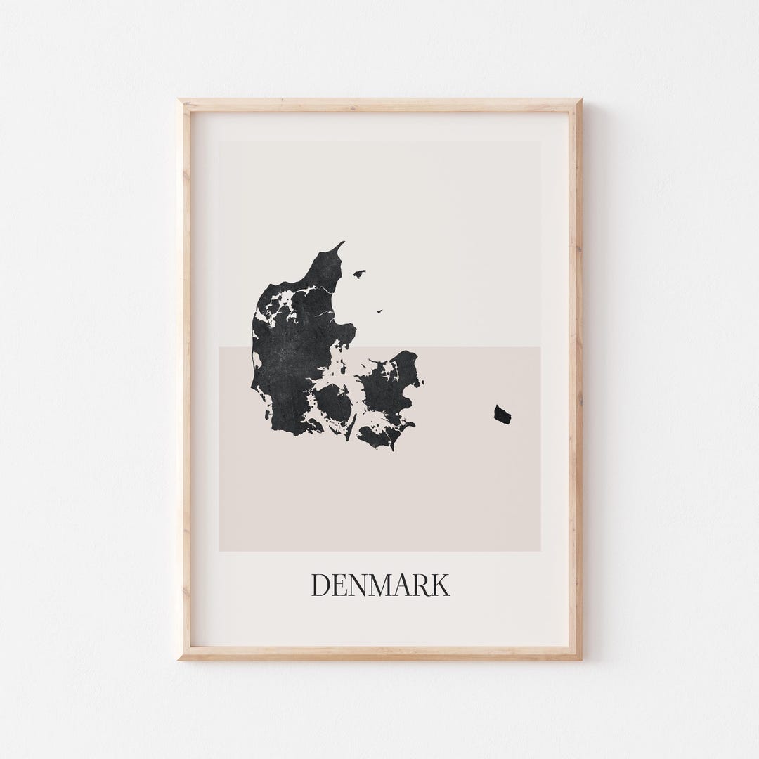 Denmark Map Poster, Denmark Print, Denmark Map Print Minimalist Boho ...