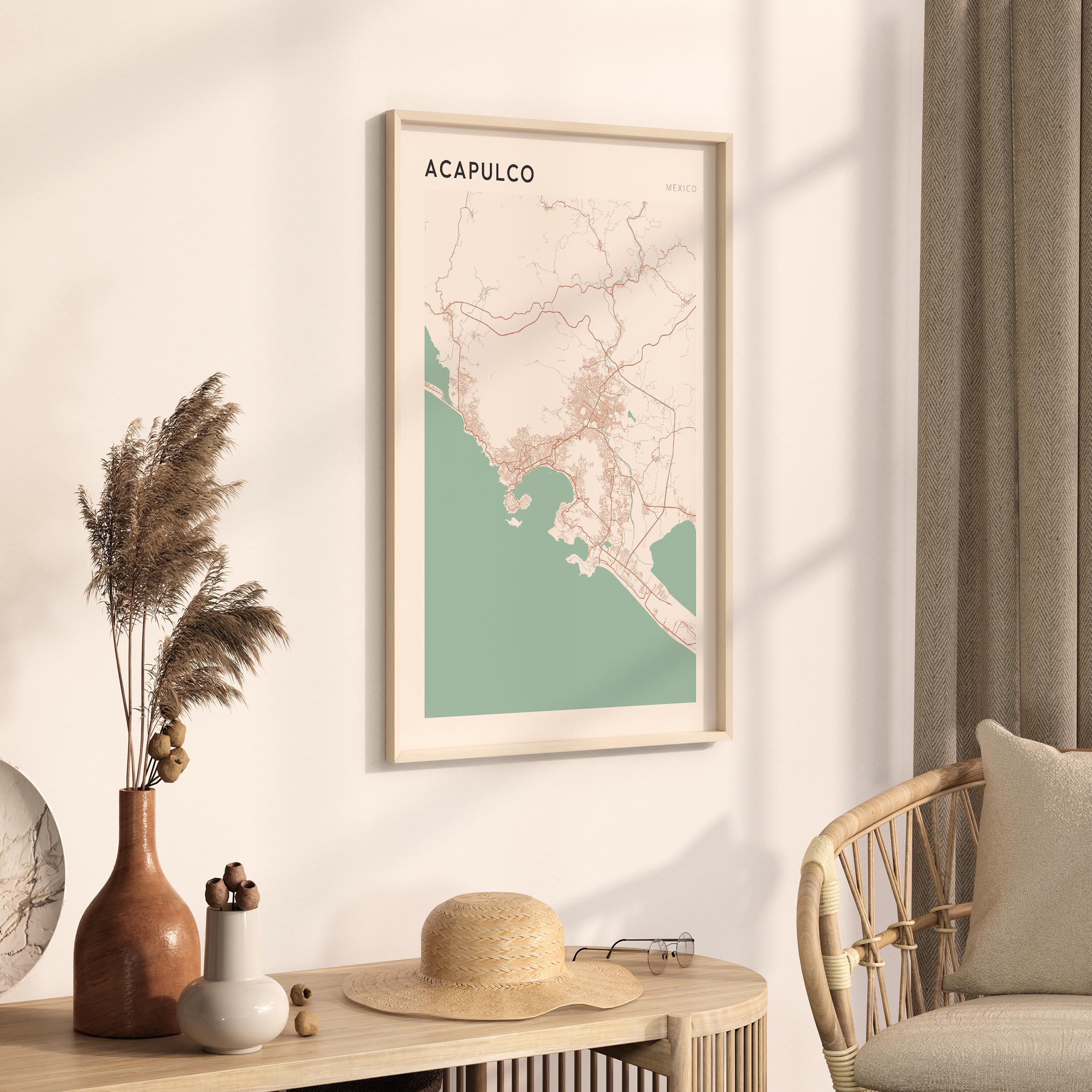 Acapulco Map Poster, Acapulco Print, Acapulco Poster, Acapulco Wall Art ...