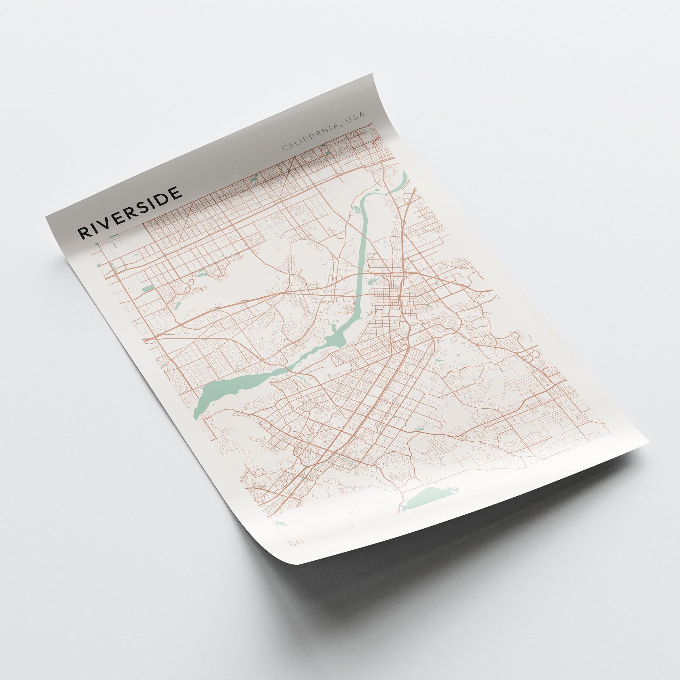 Riverside Map Poster, Riverside Print, Riverside Poster, Riverside Wall ...