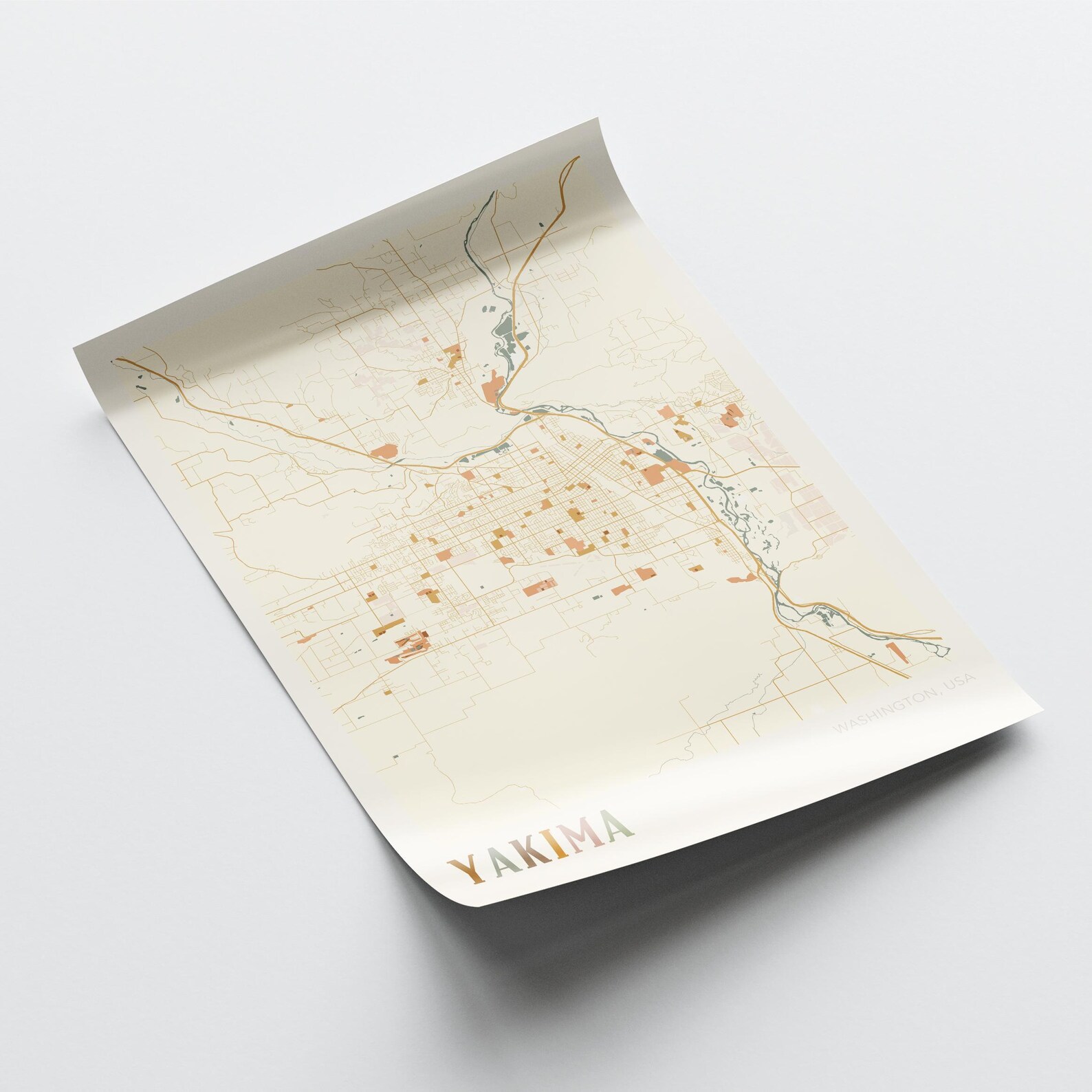 Yakima Map Poster, Yakima Print, Yakima Poster, Yakima Wall Art ...