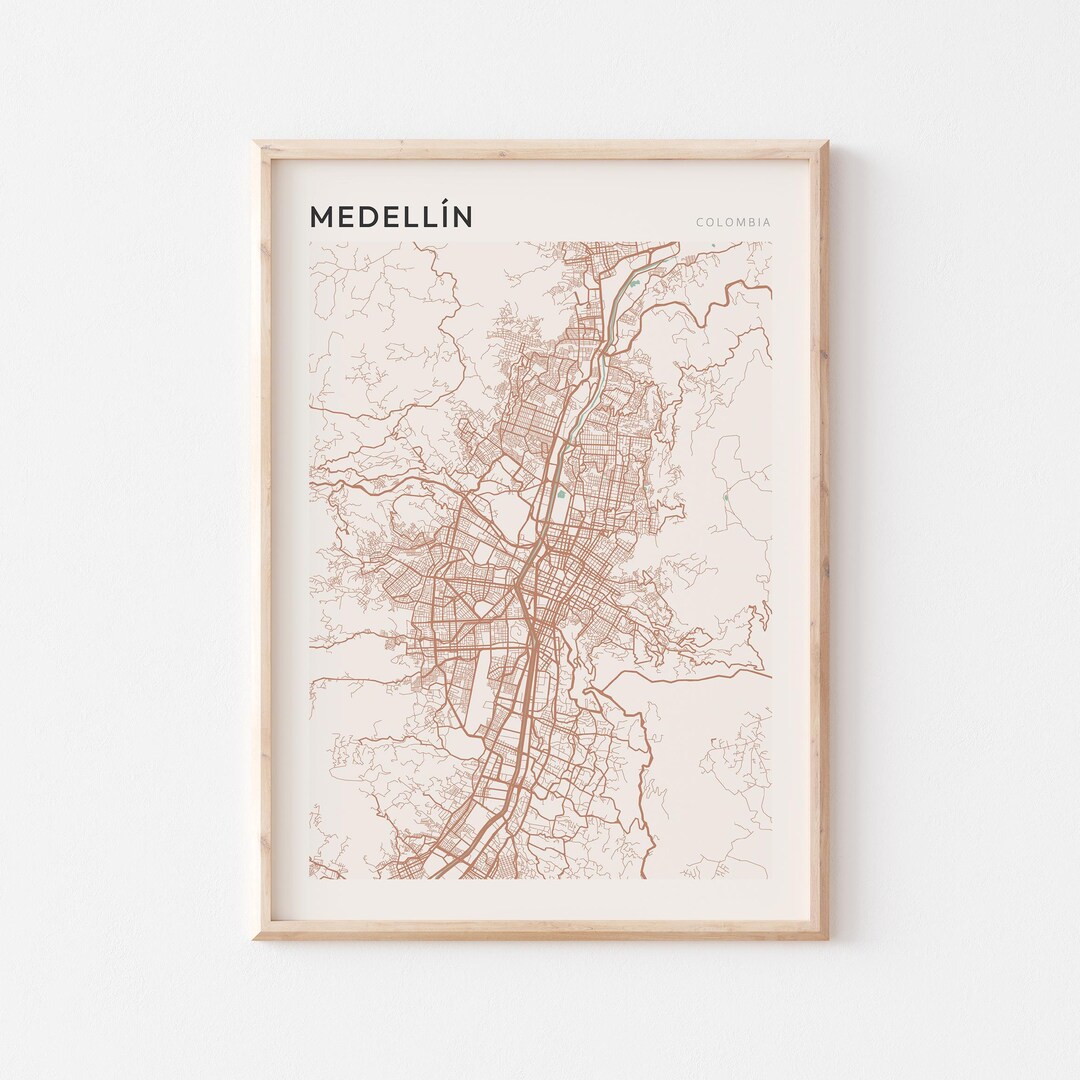 Medellin Map Poster, Medellin Print, Medellin Poster, Medellin Wall Art ...