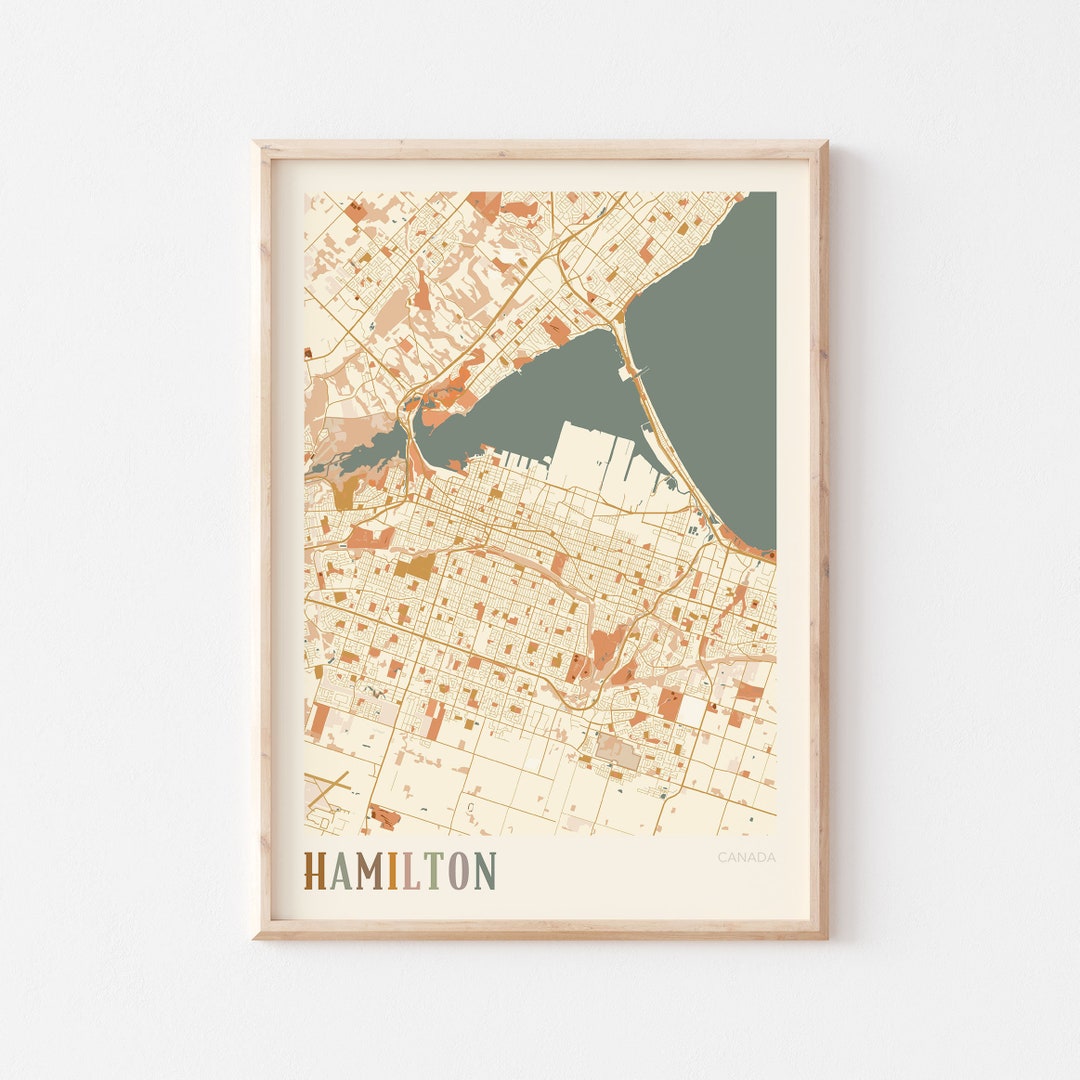 Hamilton Ontario Map Poster, Hamilton Wall Art, Hamilton Poster ...
