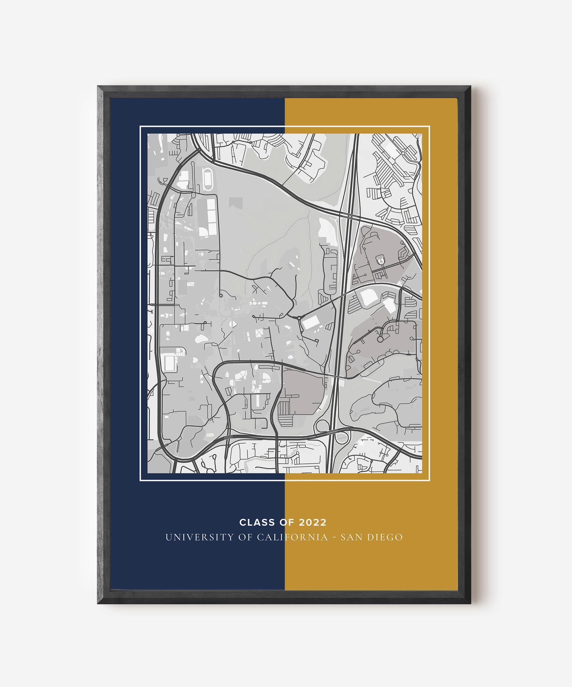 University College Map Print, Custom University Poster, Any School Map ...