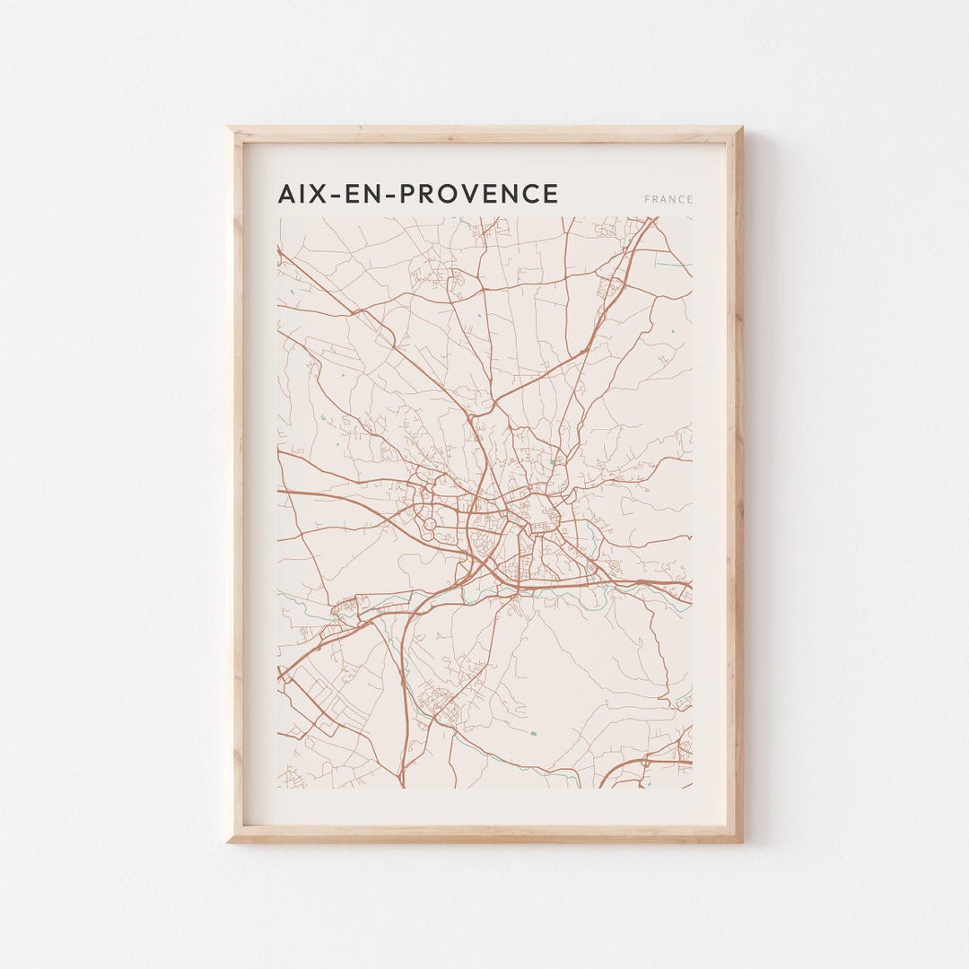 Aix-en-provence Map Poster, Aix-en-provence Print, Aix-en-provence ...