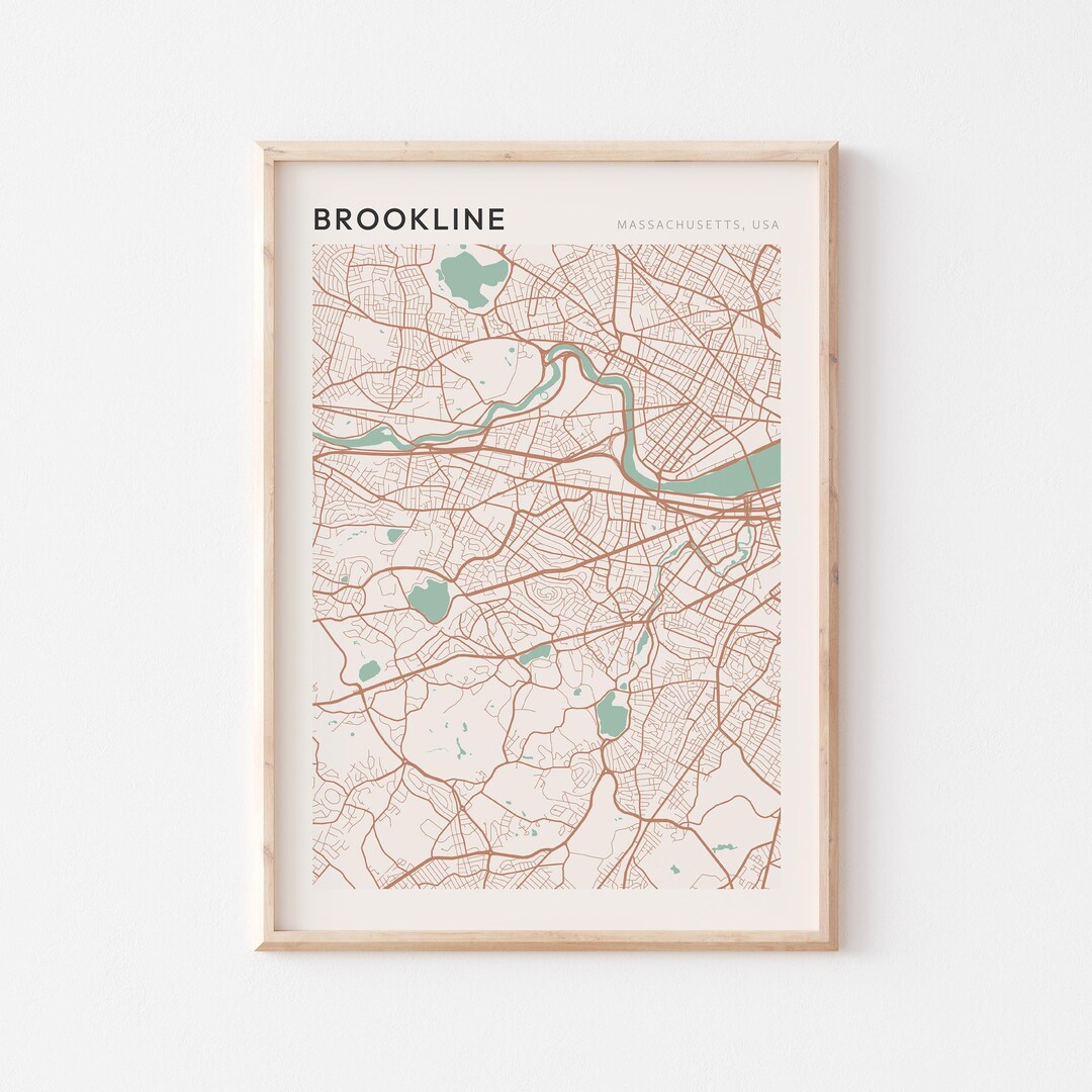 Brookline Map Poster, Brookline Print, Brookline Poster, Brookline Wall ...