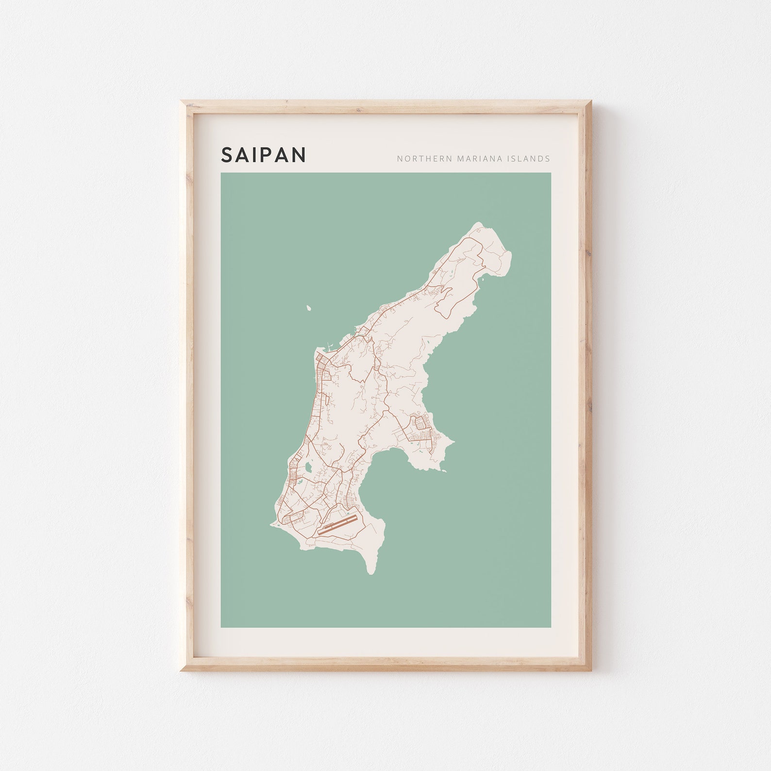 Saipan Map Poster, Saipan Wall Art, Saipan Map, Saipan Poster, Saipan ...