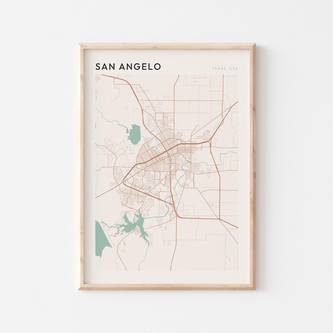 San Angelo Map Poster, San Angelo Print, San Angelo Poster, San Angelo ...