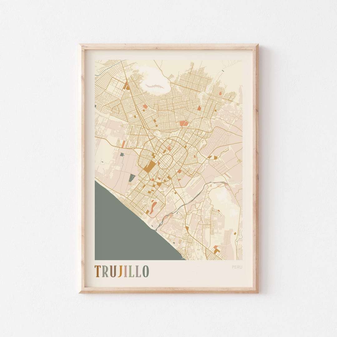 Trujillo Map Poster, Trujillo Print, Trujillo Poster, Trujillo Wall Art ...