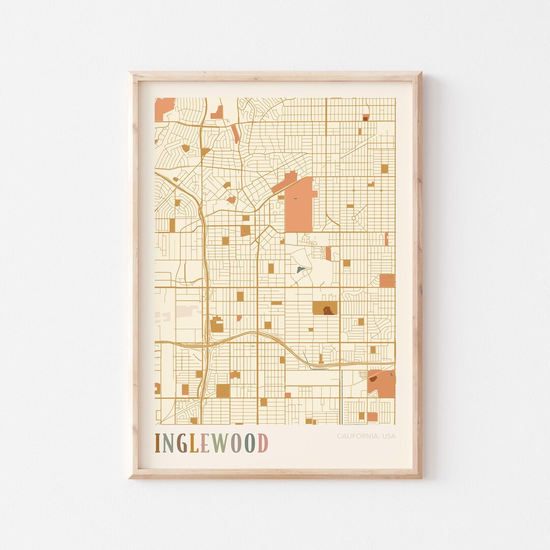 Inglewood Map Poster, Inglewood Print, Inglewood Poster, Inglewood Wall ...