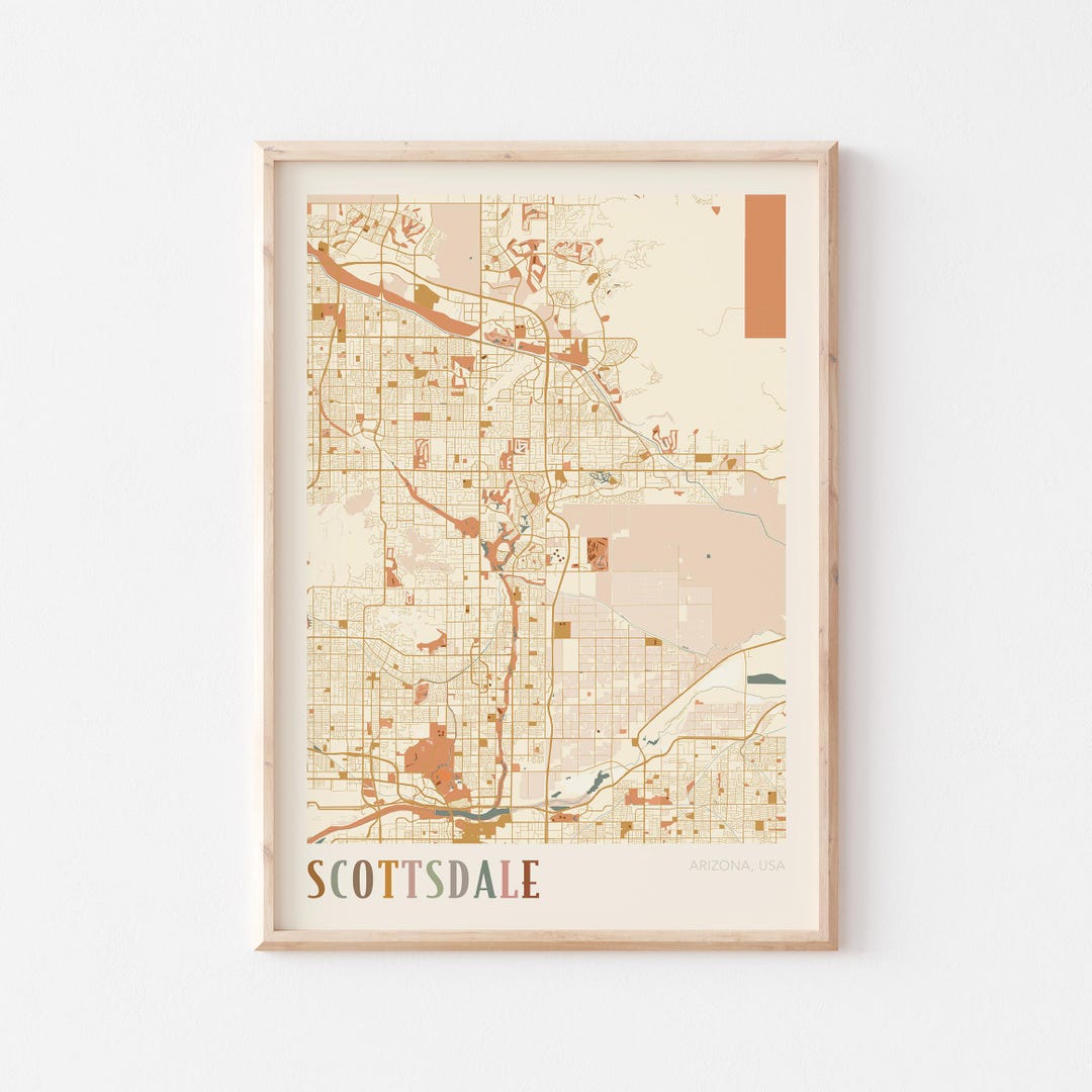 Scottsdale Map Poster, Scottsdale Print, Scottsdale Poster, Scottsdale ...