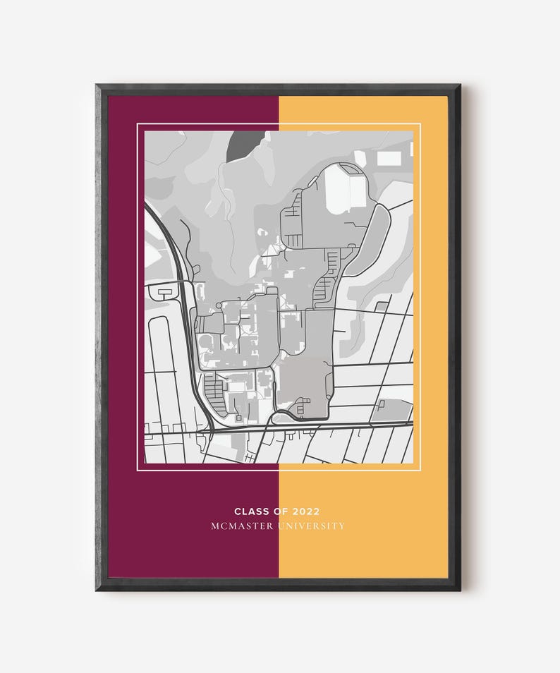 University College Map Print, Custom University Poster, Any School Map ...