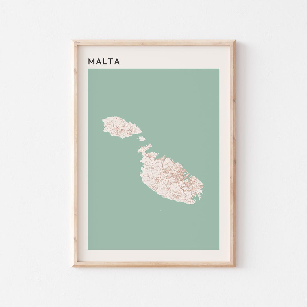 Malta Map Poster, Malta Print, Malta Poster, Malta Wall Art, Malta ...