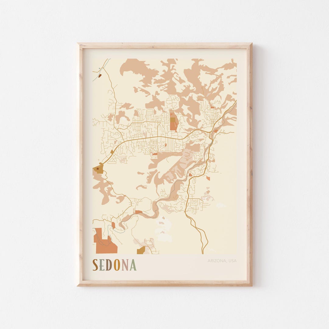 Sedona Map Poster, Sedona Print, Sedona Poster, Sedona Wall Art ...