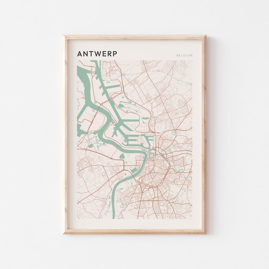 Antwerp Map Poster, Antwerp Print, Antwerp Poster, Antwerp Wall Art ...