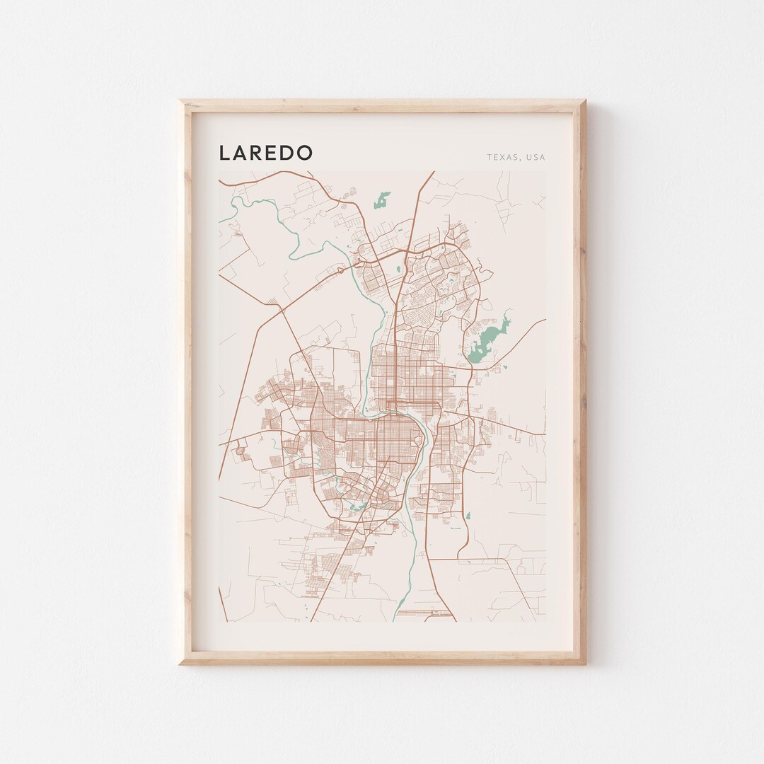 Laredo Map Poster, Laredo Print, Laredo Poster, Laredo Wall Art, Texas ...
