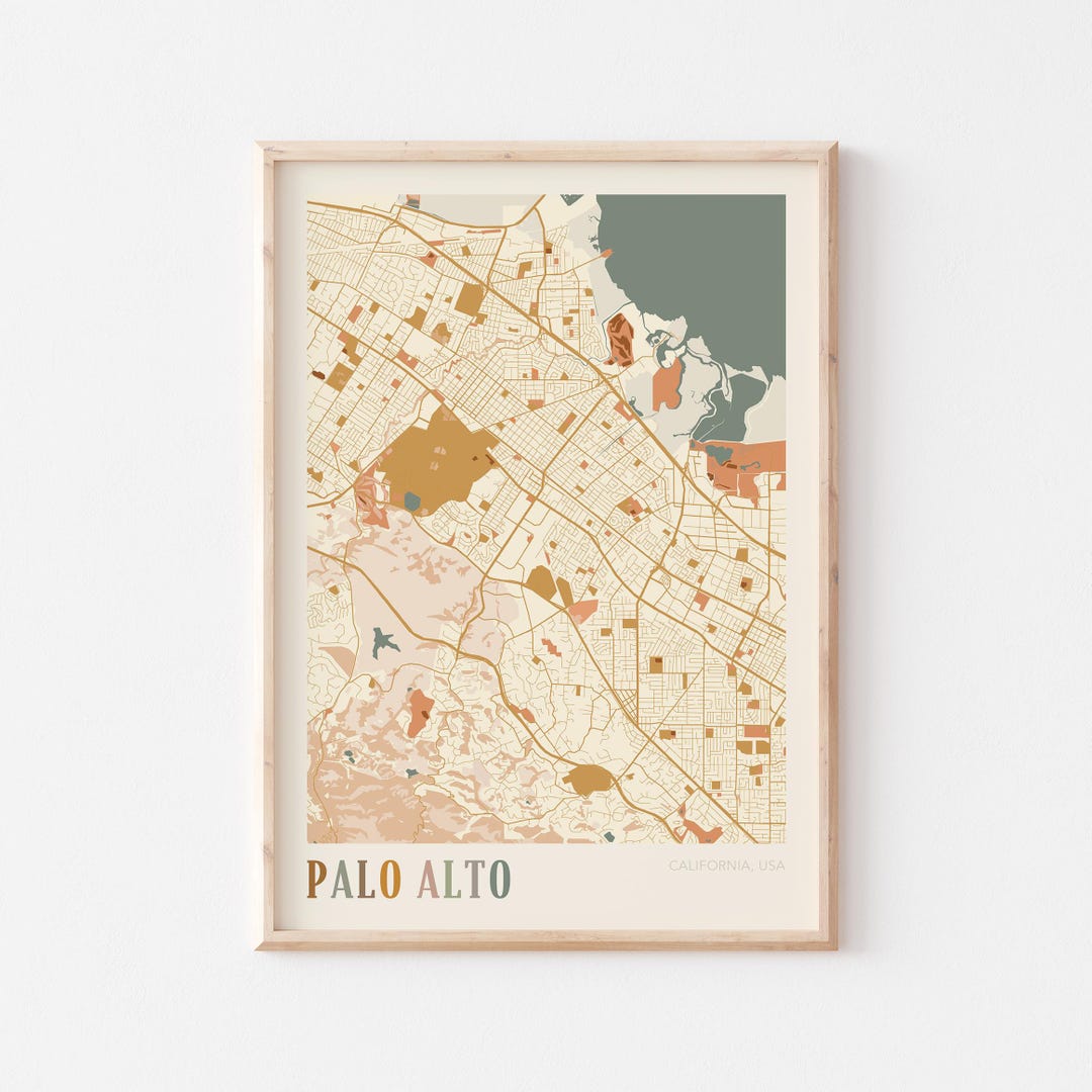 Palo Alto Map Poster, Palo Alto Print, Palo Alto Poster, Palo Alto Wall ...