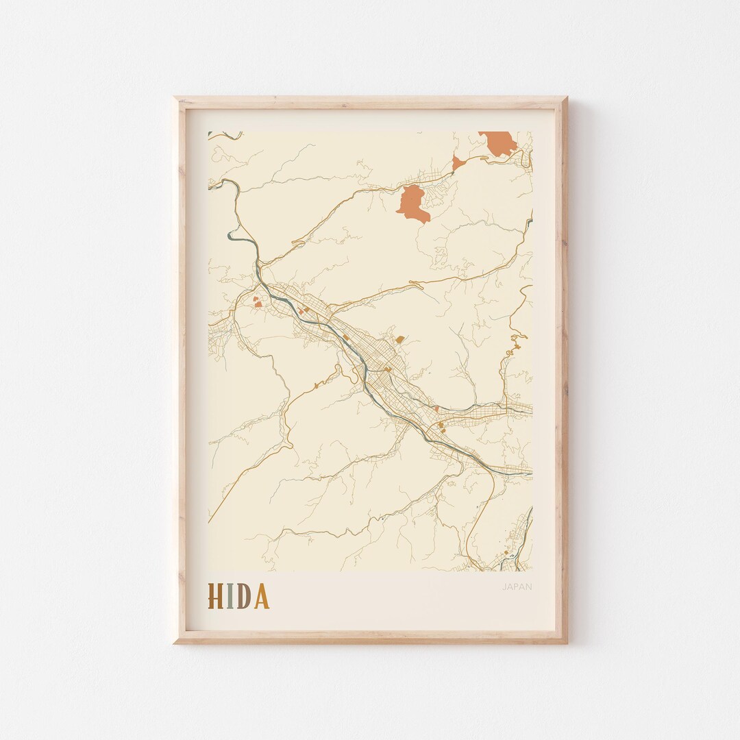 Hida Map Poster, Hida Print, Hida Poster, Hida Wall Art, Japan, Travel ...