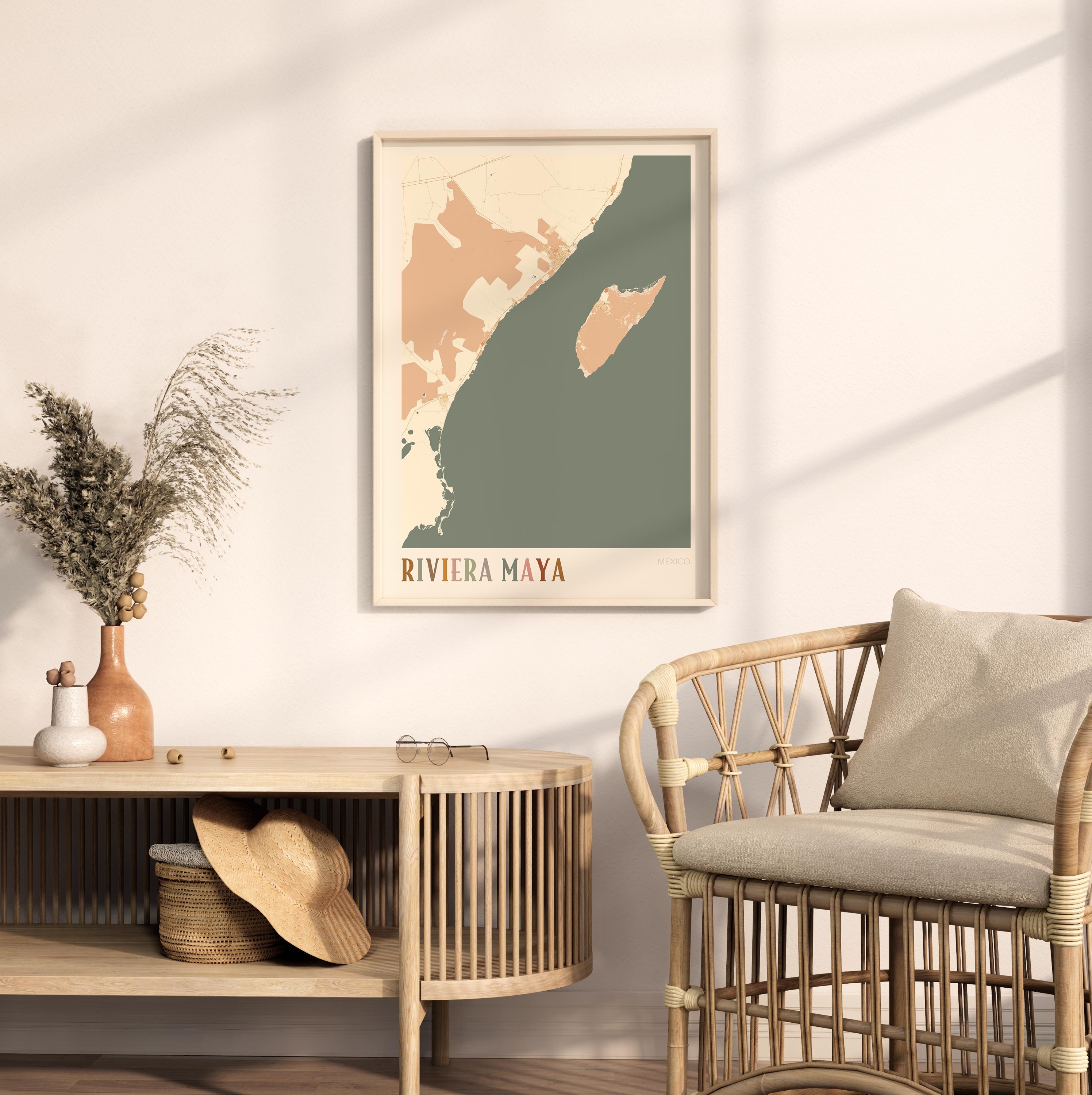 Riviera Maya Map Poster, Riviera Maya Print, Riviera Maya Poster ...