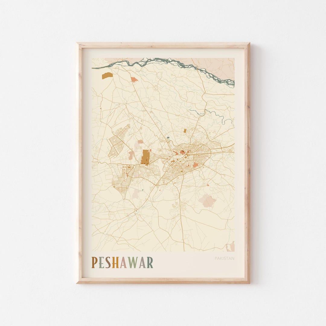 Peshawar Map Poster, Peshawar Print, Peshawar Poster, Peshawar Wall Art ...