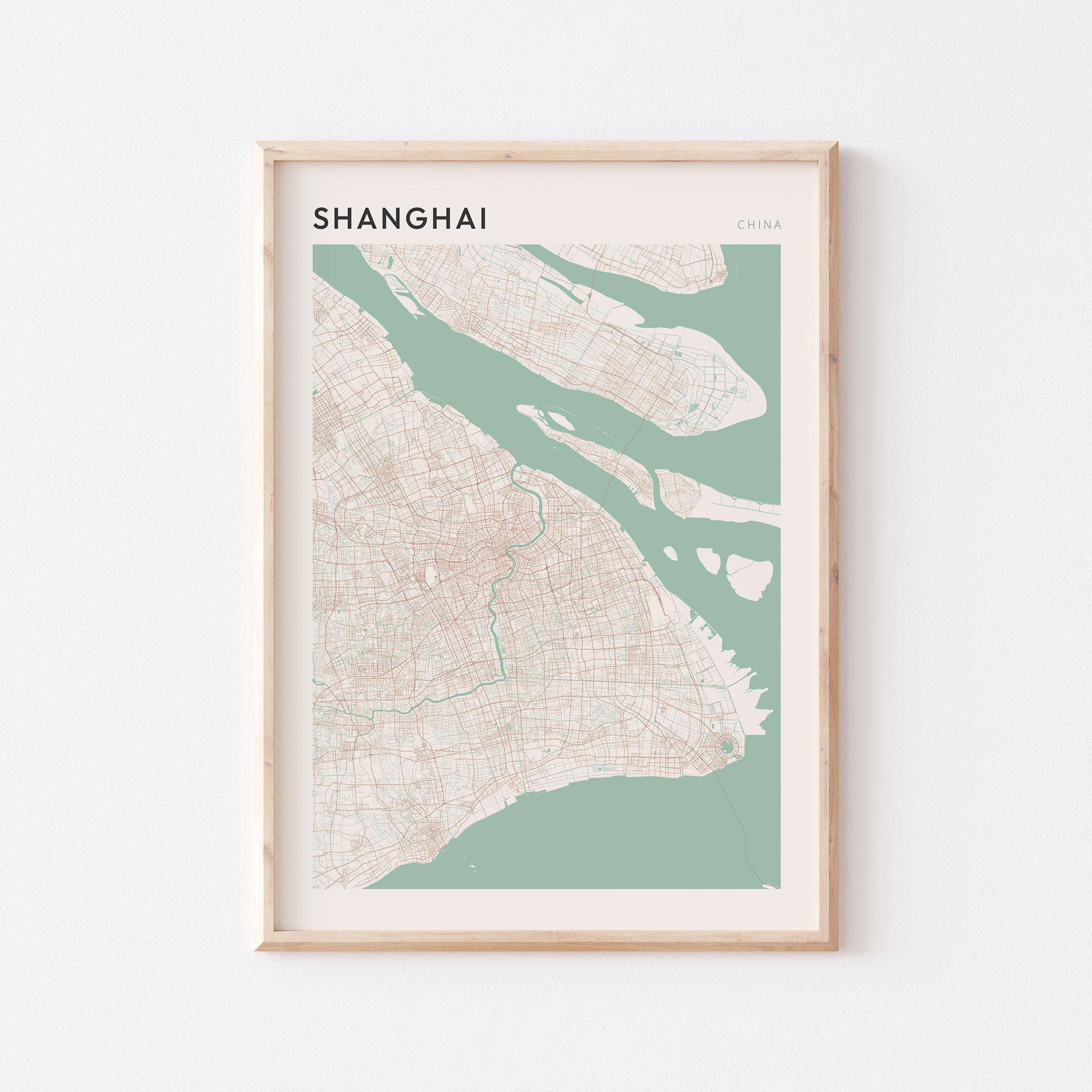 Shanghai Map Poster, Shanghai Print, Shanghai Poster, Shanghai Wall Art ...