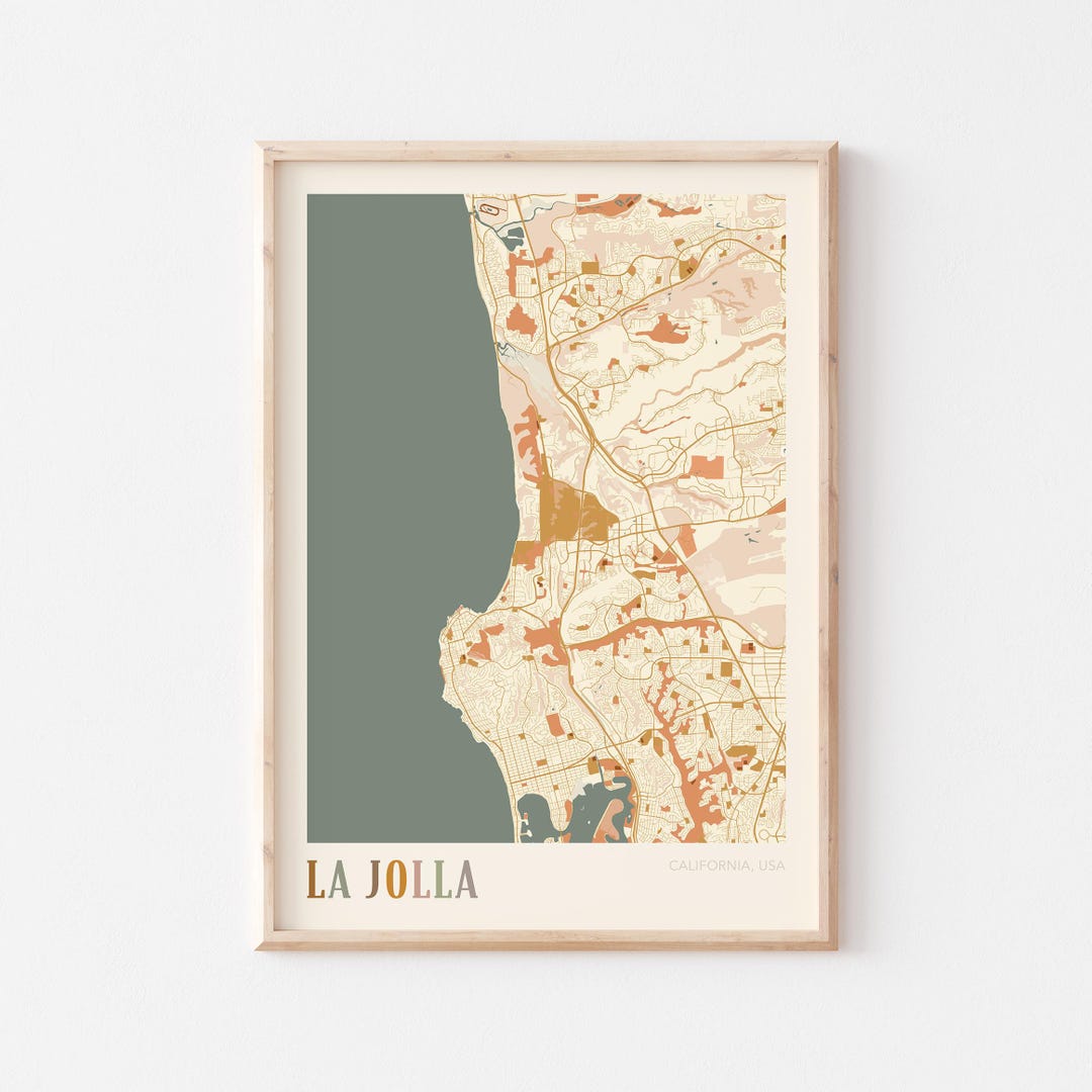 La Jolla Map Poster, La Jolla Print, La Jolla Poster, La Jolla Wall Art ...