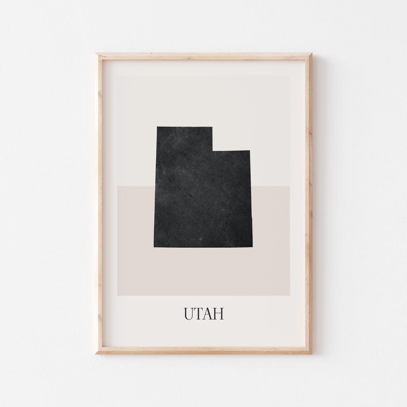 Utah Map Poster, Utah Print, Utah Map Print Minimalist Boho Wall Art ...