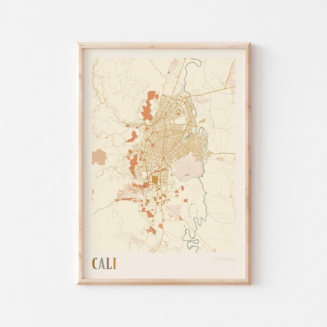 Cali Map Poster, Cali Print, Cali Poster, Cali Wall Art, Colombia, Travel Gift, Boho Decor - Etsy