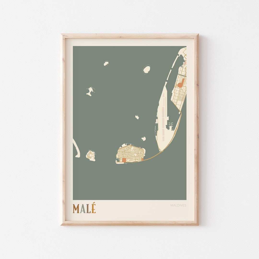 Male Map Poster, Male Print, Male Poster, Male Wall Art, Maldives ...