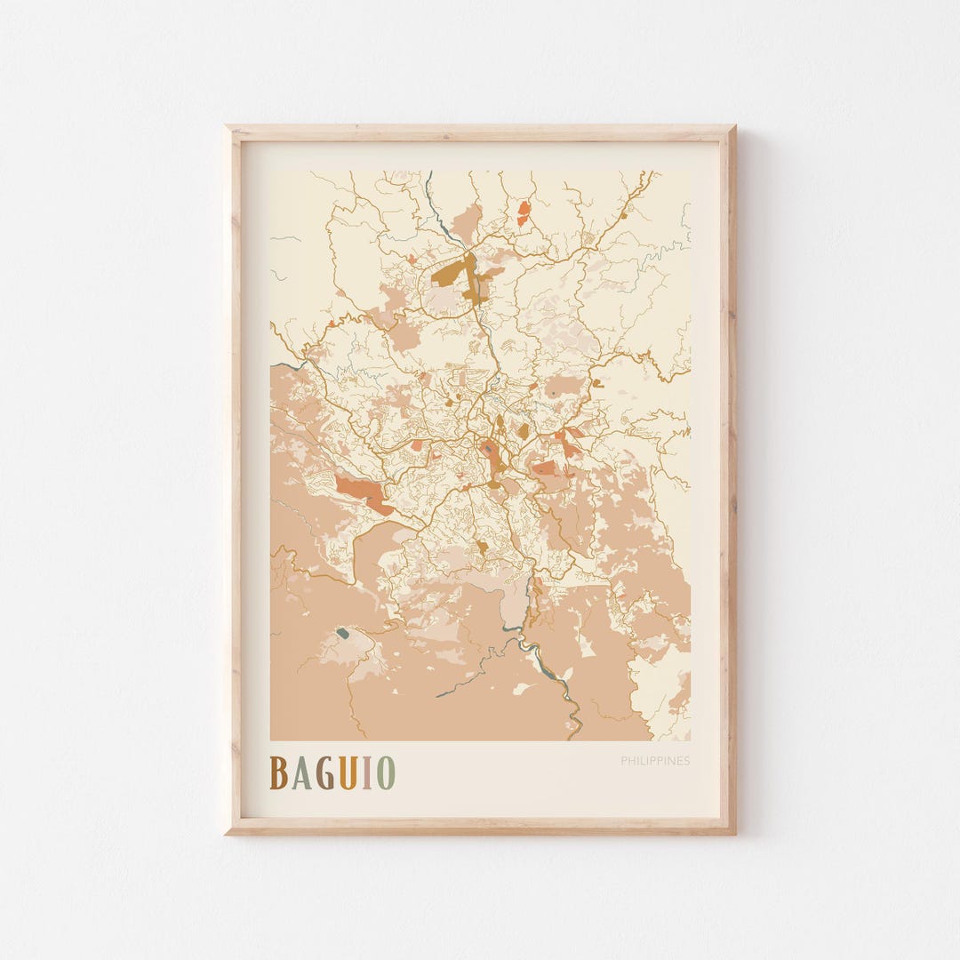 Baguio Map Poster, Baguio Print, Baguio Poster, Baguio Wall Art ...