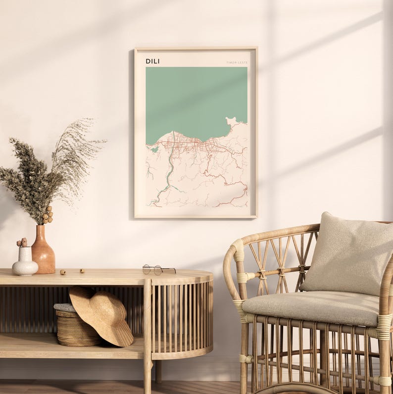 Dili Map Poster, Dili Print, Dili Poster, Dili Wall Art, Timor Leste ...