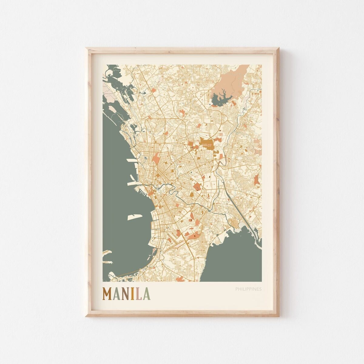 Manila Map Poster, Manila Wall Art, Manila City Map, Map of Manila ...
