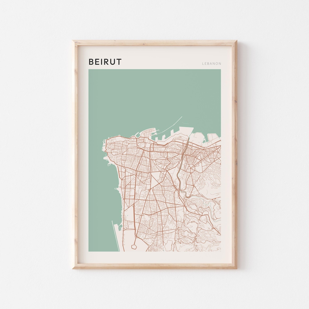 Beirut Map Poster, Beirut Print, Beirut Poster, Beirut Wall Art ...
