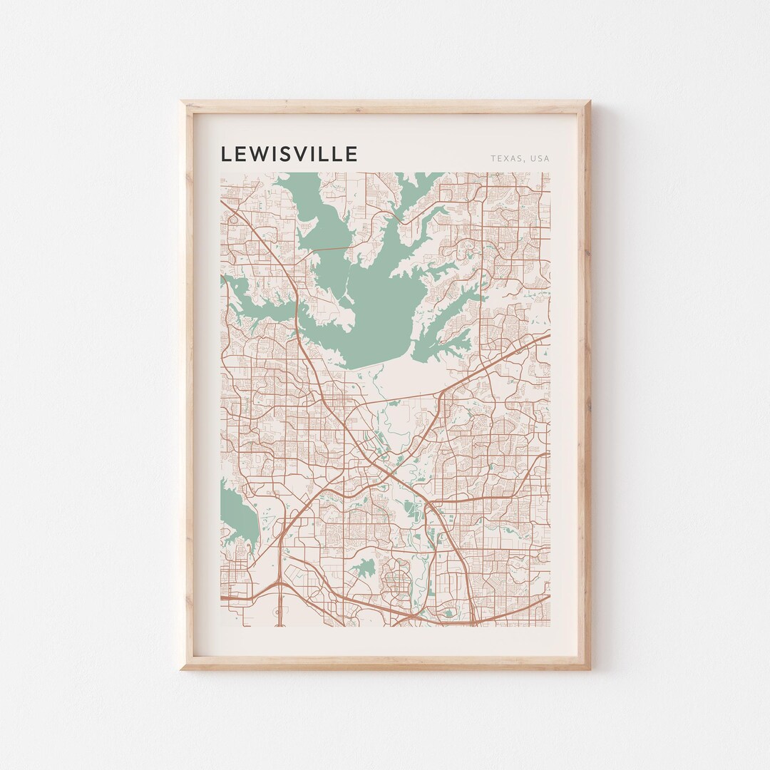 Lewisville Map Poster, Lewisville Print, Lewisville Poster, Lewisville ...