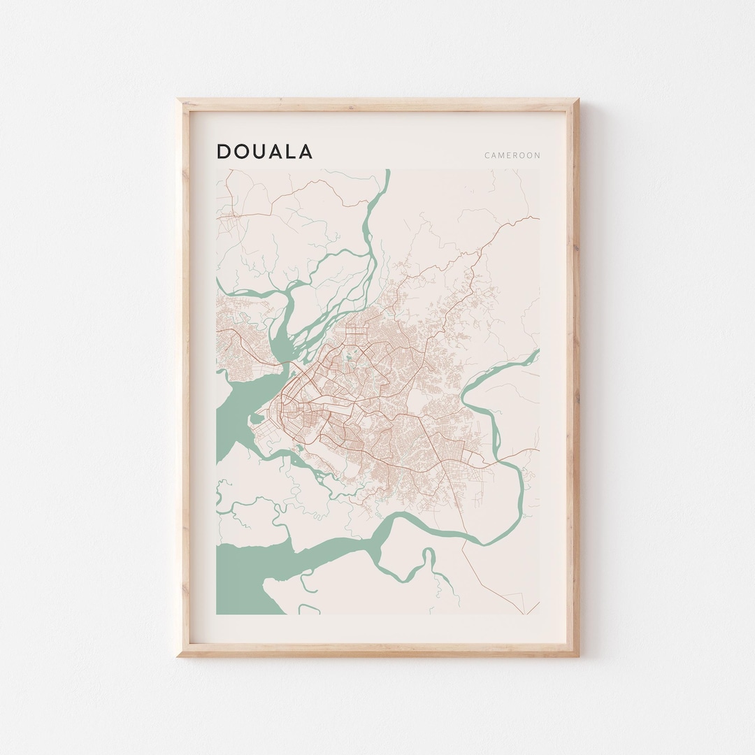 Douala Map Poster, Douala Print, Douala Poster, Douala Wall Art ...
