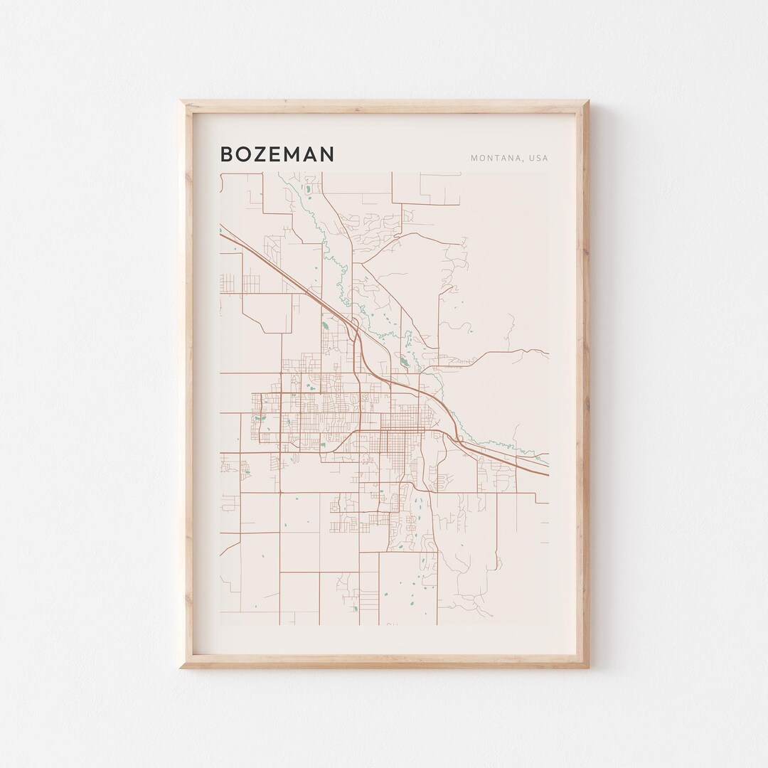 Bozeman Map Poster, Bozeman Print, Bozeman Poster, Bozeman Wall Art ...