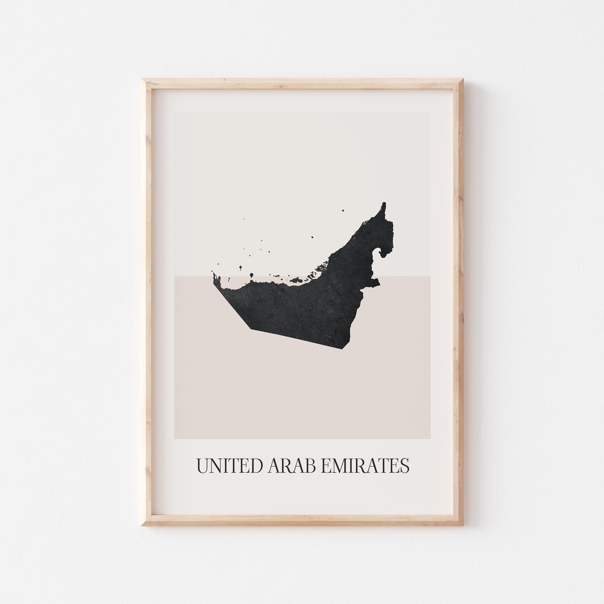 United Arab Emirates Map Poster, United Arab Emirates Print, United ...