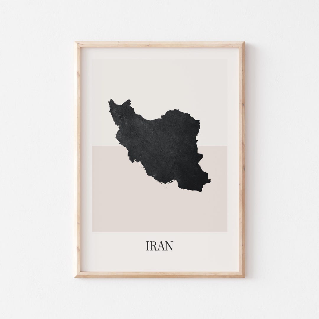 Iran Map Poster, Iran Print, Iran Map Print Minimalist Boho Wall Art ...