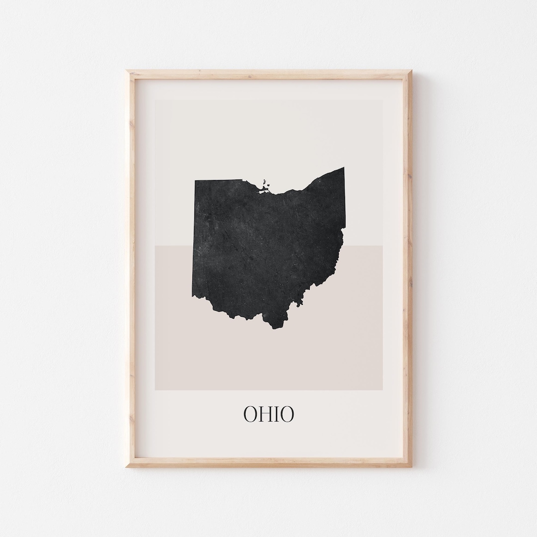 Ohio Map Poster, Ohio Print, Ohio Map Print Minimalist Boho Wall Art ...