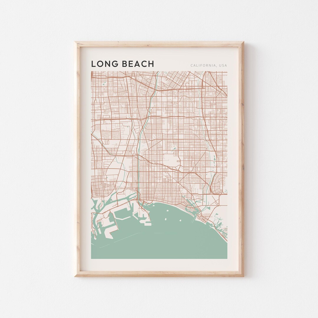 Long Beach Map Poster, Long Beach Print, Long Beach Poster, Long Beach Wall Art, California ...