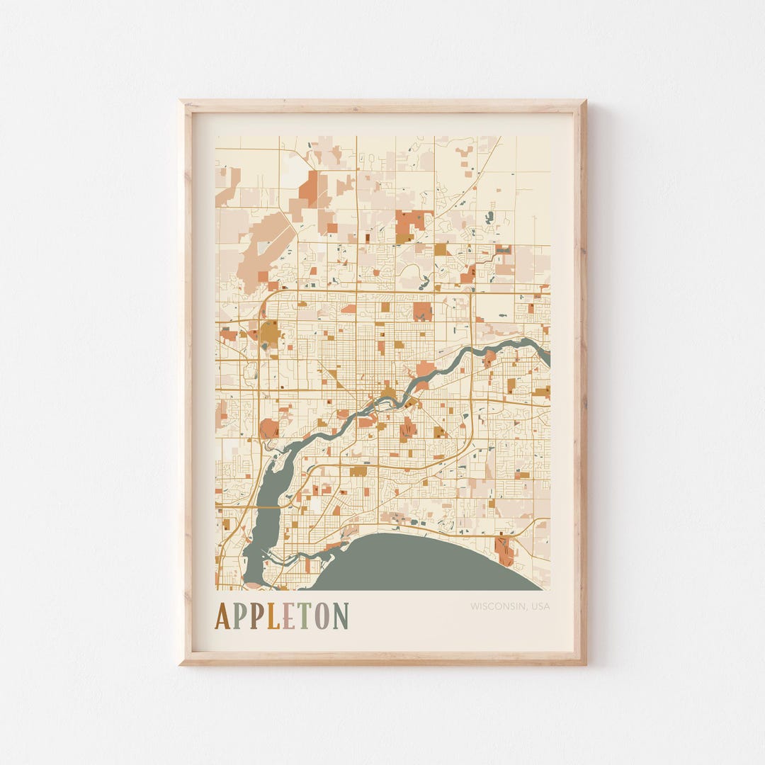 Appleton Map Poster, Appleton Print, Appleton Poster, Appleton Wall Art ...